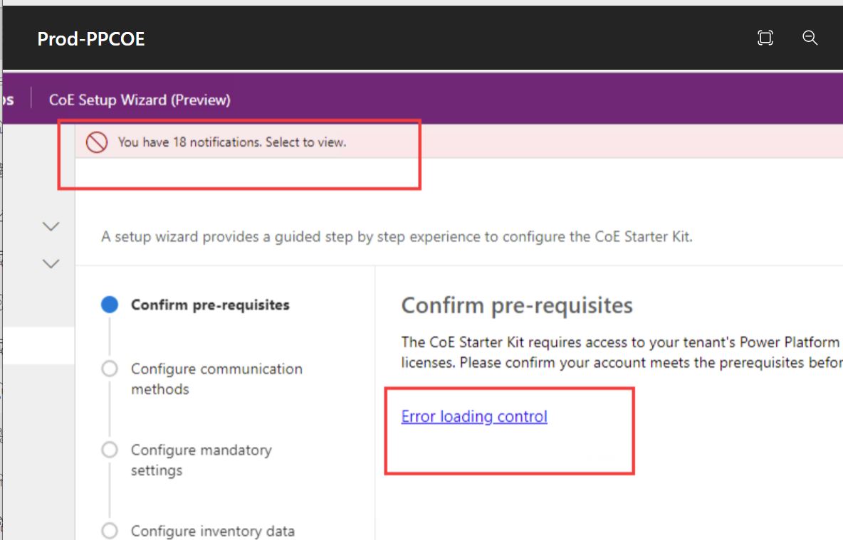 [CoE Starter Kit - BUG] Error loading control when boot Setup Wizard · Issue #6609 · microsoft ...