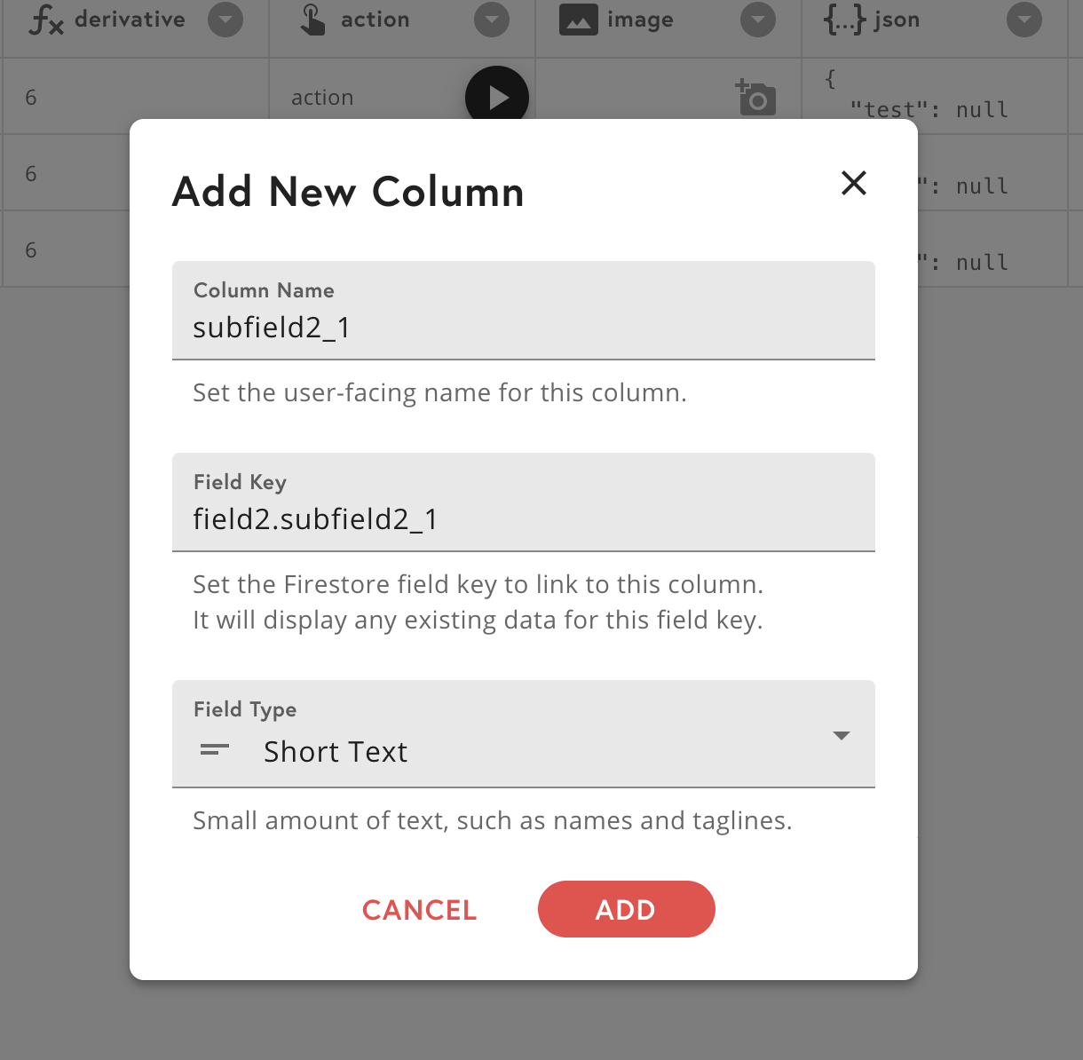 Make JSON field's structure inheritable in new row · Issue #409 · rowyio/rowy · GitHub