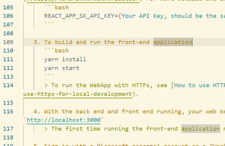 Copilot Chat: Please update the documentation to change directory to webapp folder, prior ...