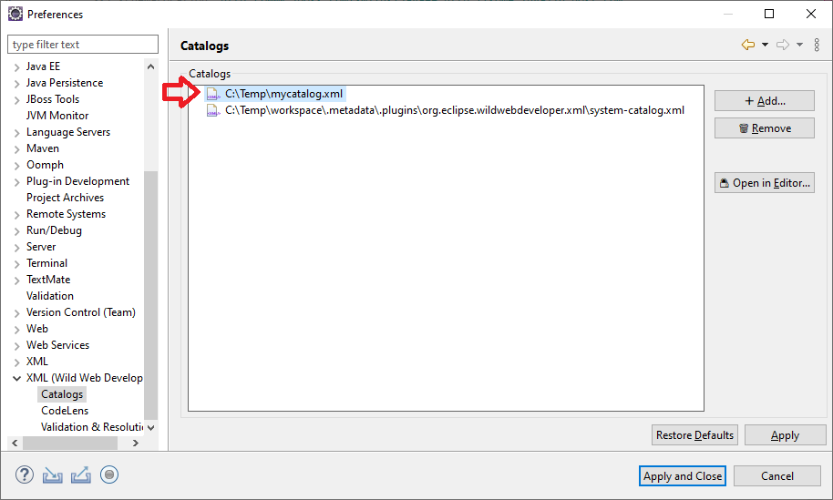Custom entry in XSD catalog does not work · Issue #1277 · eclipse-lemminx/lemminx · GitHub