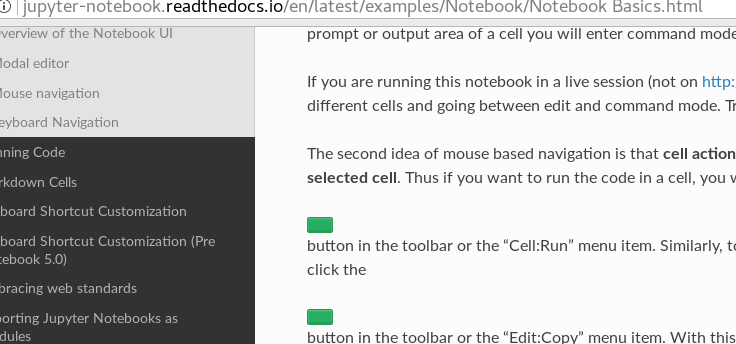 Buttons missing in Basics documentation, on some platforms at least ...