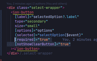 feat: add required and notShowClearButton property on ion-button with dropdown · Issue #841 ...