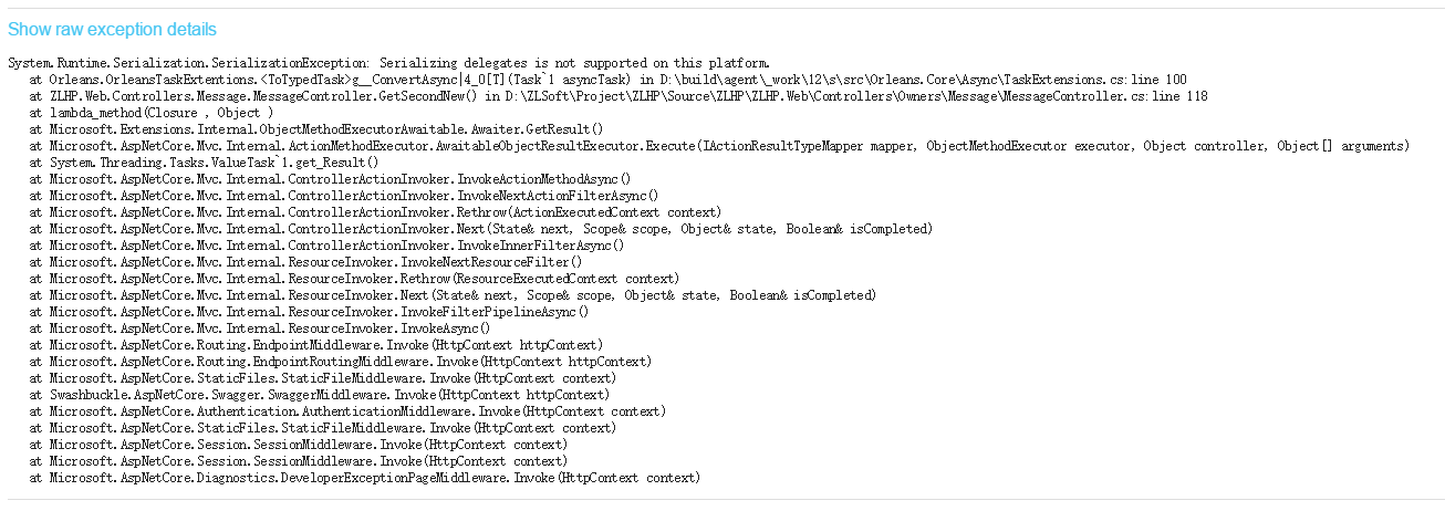 Serializationexception Serializing Delegates Is Not Supported On This Platform Is This Caused