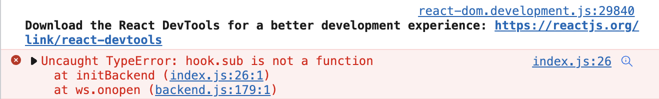 [DevTools Bug]: Uncaught TypeError: hook.sub is not a function · Issue #24844 · facebook/react ...