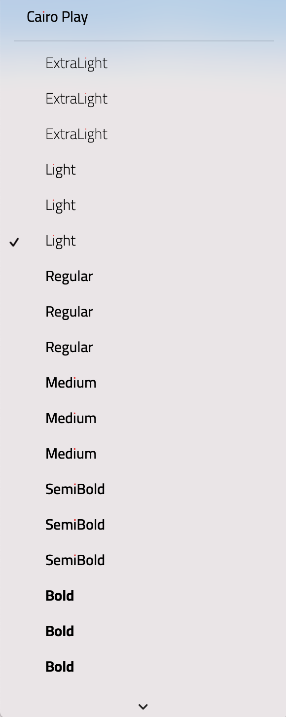 Cairo Play slanted values (STAT, fvar) · Issue #5043 · google/fonts · GitHub