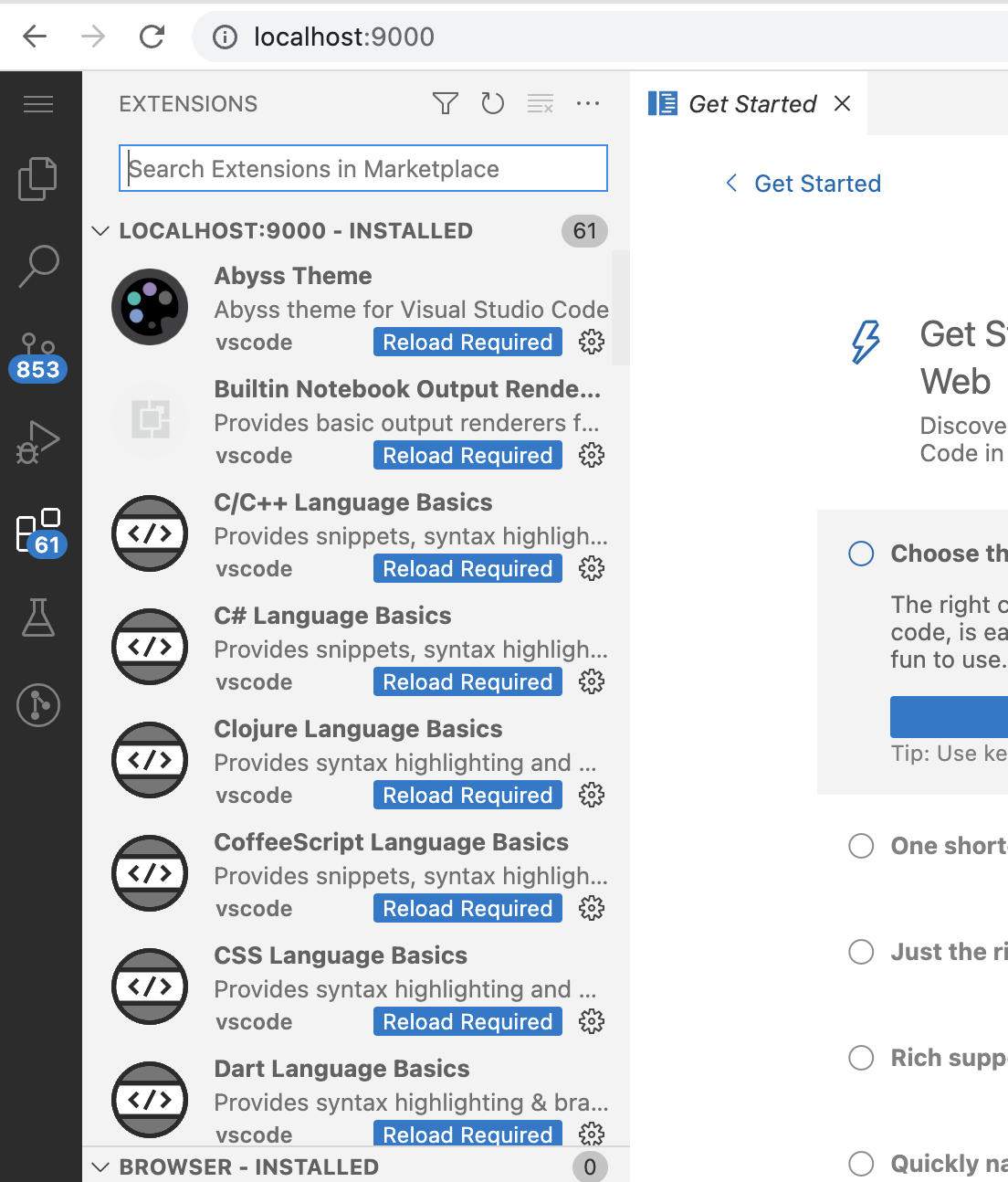 extensions view badge count error · Issue #163277 · microsoft/vscode · GitHub
