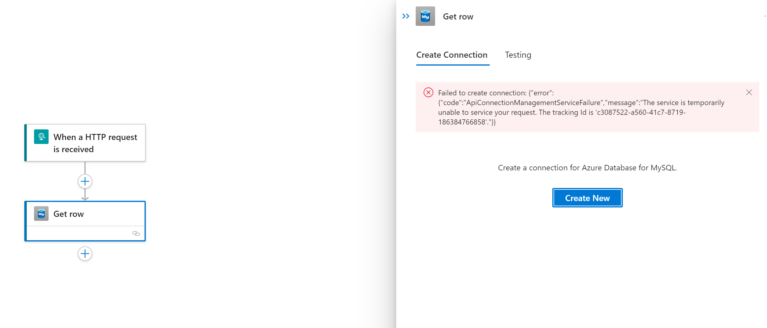 [Azure Database for MySQL] "ApiConnectionManagementServiceFailure" and ...