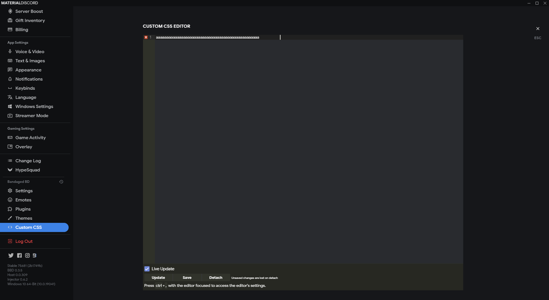 Custom CSS editor character width does not match cursor character spacing · Issue #138 ...