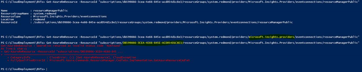 [AzureStack] Get-AzureRmResource does not return resource entity if RP namespace in the request ...