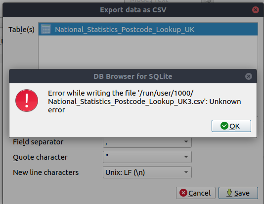 [Bug]: No error check for export errors (insufficient space) · Issue #3243 · sqlitebrowser ...