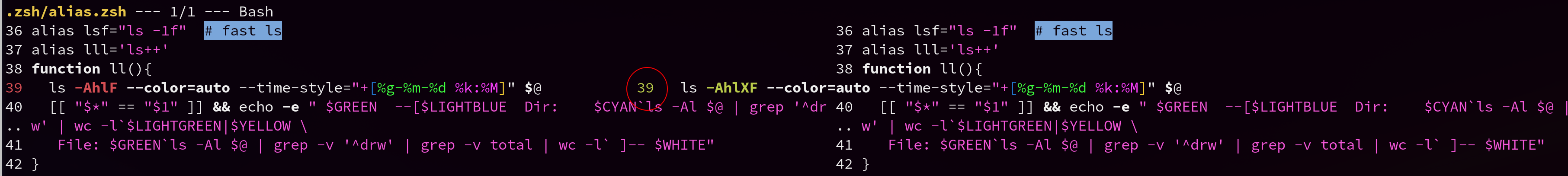 Side By Side Display Misaligned Given Ansi Color Codes · Issue 207 · Wilfreddifftastic · Github