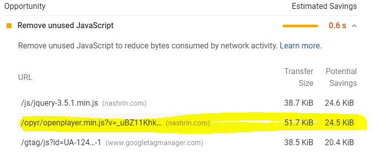 PageSpeed Insights Errors · Issue #188 · openplayerjs/openplayerjs · GitHub