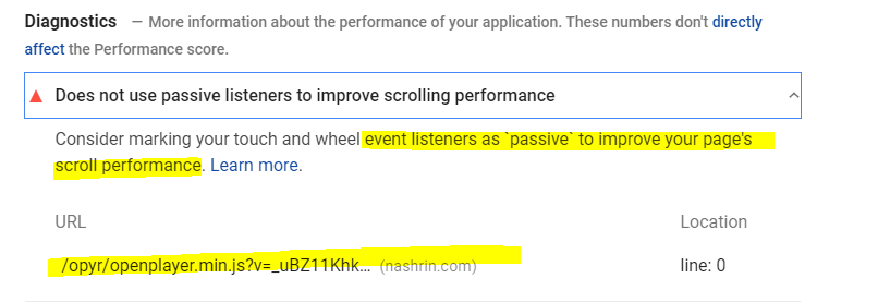 PageSpeed Insights Errors · Issue #188 · openplayerjs/openplayerjs · GitHub
