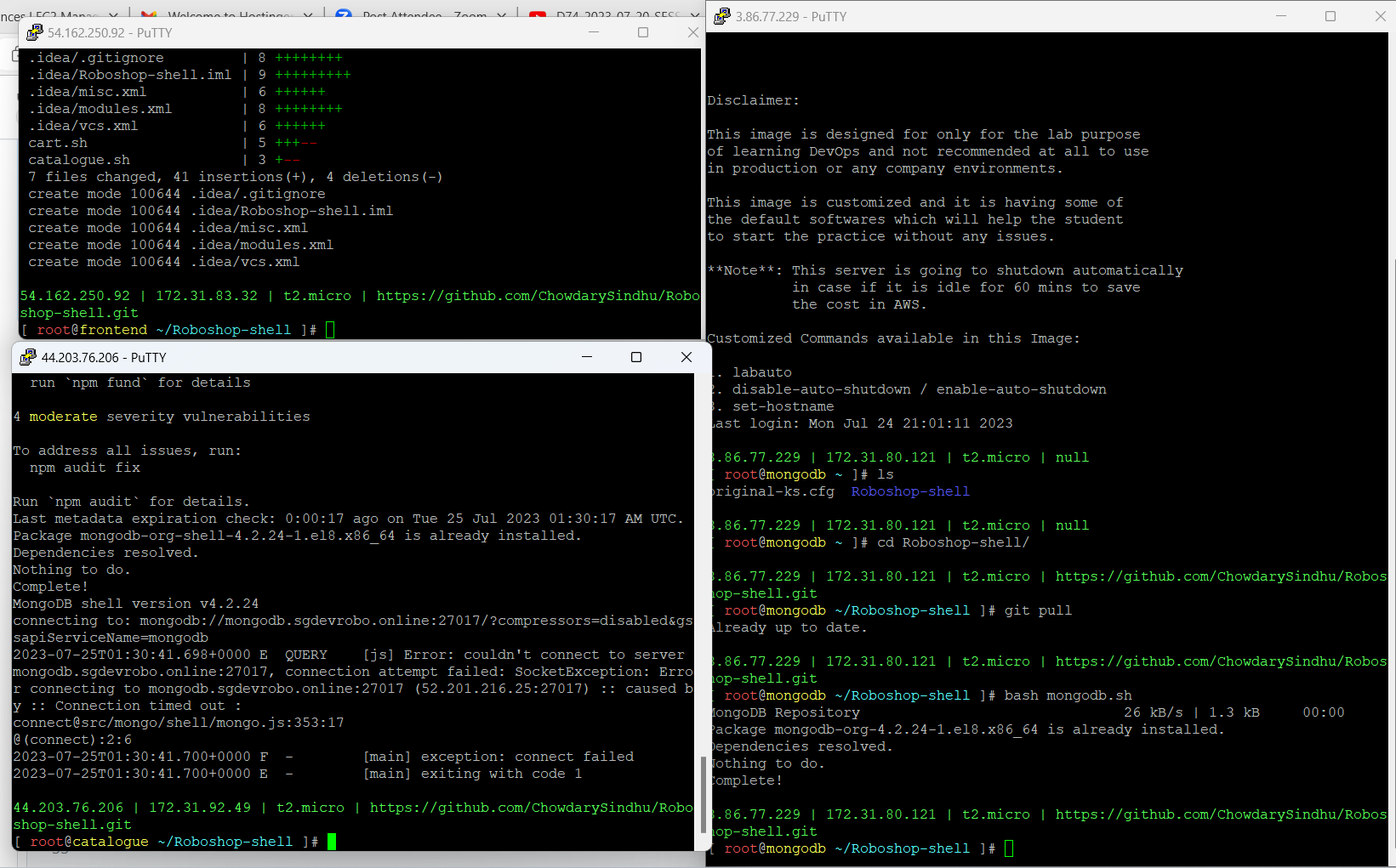 unable to connect to the mongodb server in catalogue · learndevopsonline learndevopsonline ...