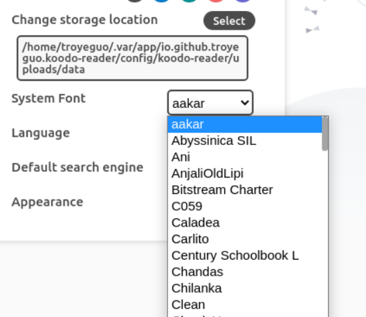 Flatpak version can't use natively installed fonts. · Issue #750 · koodo-reader/koodo-reader ...