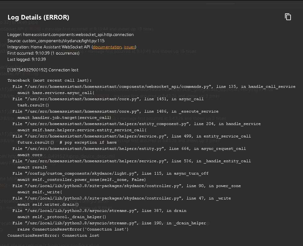 Failed to call service light/turn_off. [Errno 32] Broken pipe · Issue #1 · tomasbedrich/home ...
