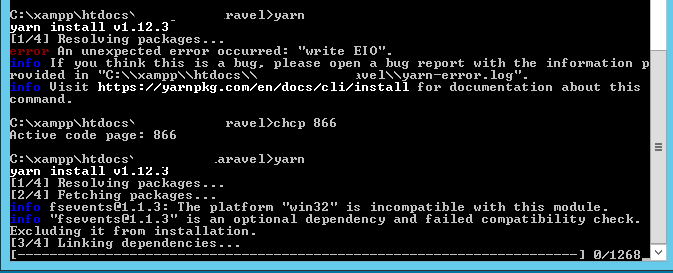 An unexpected error occurred: "write EIO" · Issue #4455 · yarnpkg/yarn · GitHub