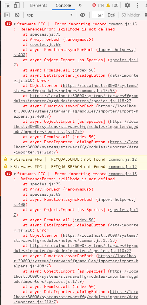 [Bug] Species importing error · Issue #745 · StarWarsFoundryVTT/StarWarsFFG · GitHub