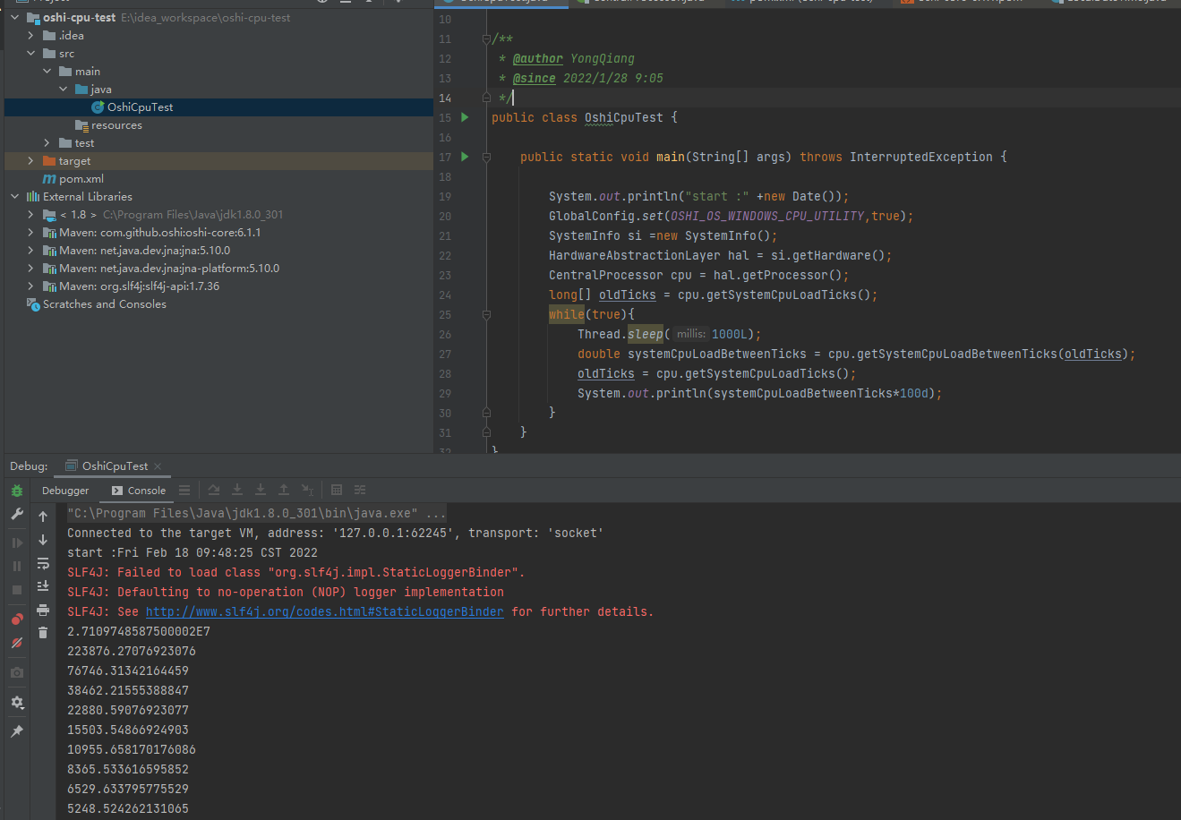 Issues follow #Wrong CPU load Data ? #1870 · Issue #1936 · oshi/oshi · GitHub