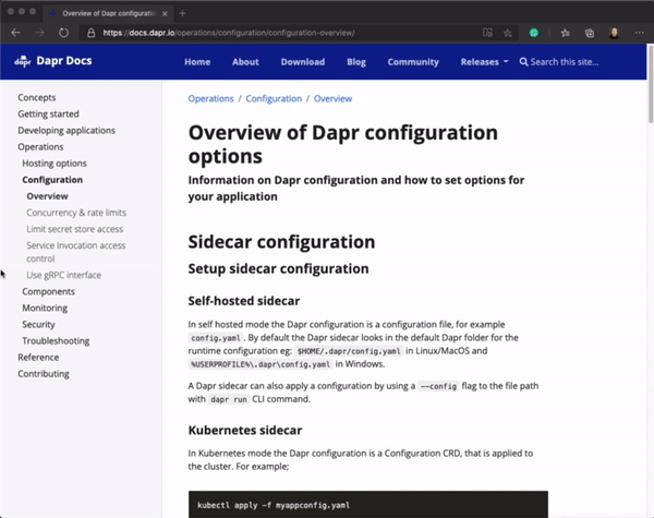 Docs disappear when resizing brower windows · Issue #891 · dapr/docs · GitHub