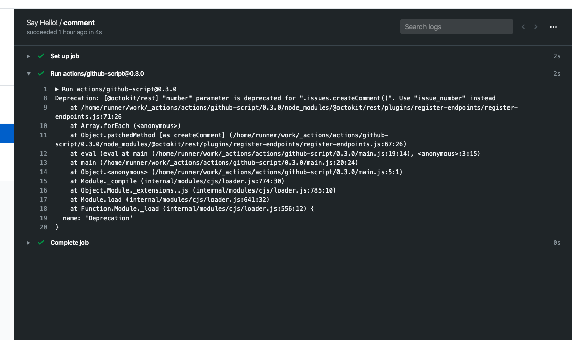 Deprecation Warning Number Parameter Is Deprecated For Issuescreatecomment Use Issue