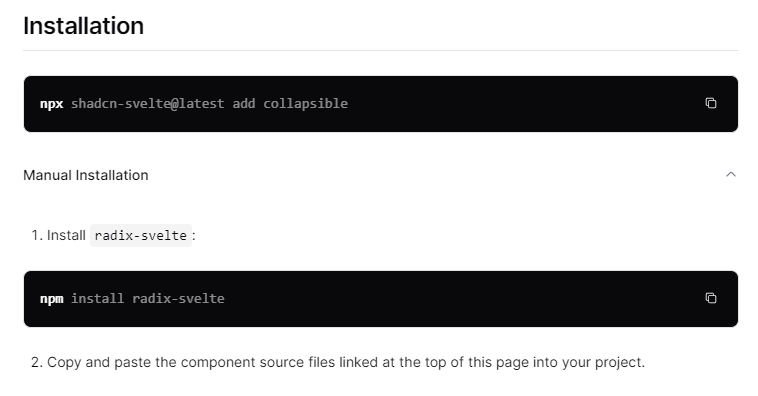 Collapsible component installation refers to `radix-svelte` · Issue ... Collapsible component installation refers to `radix-svelte` · Issue ...