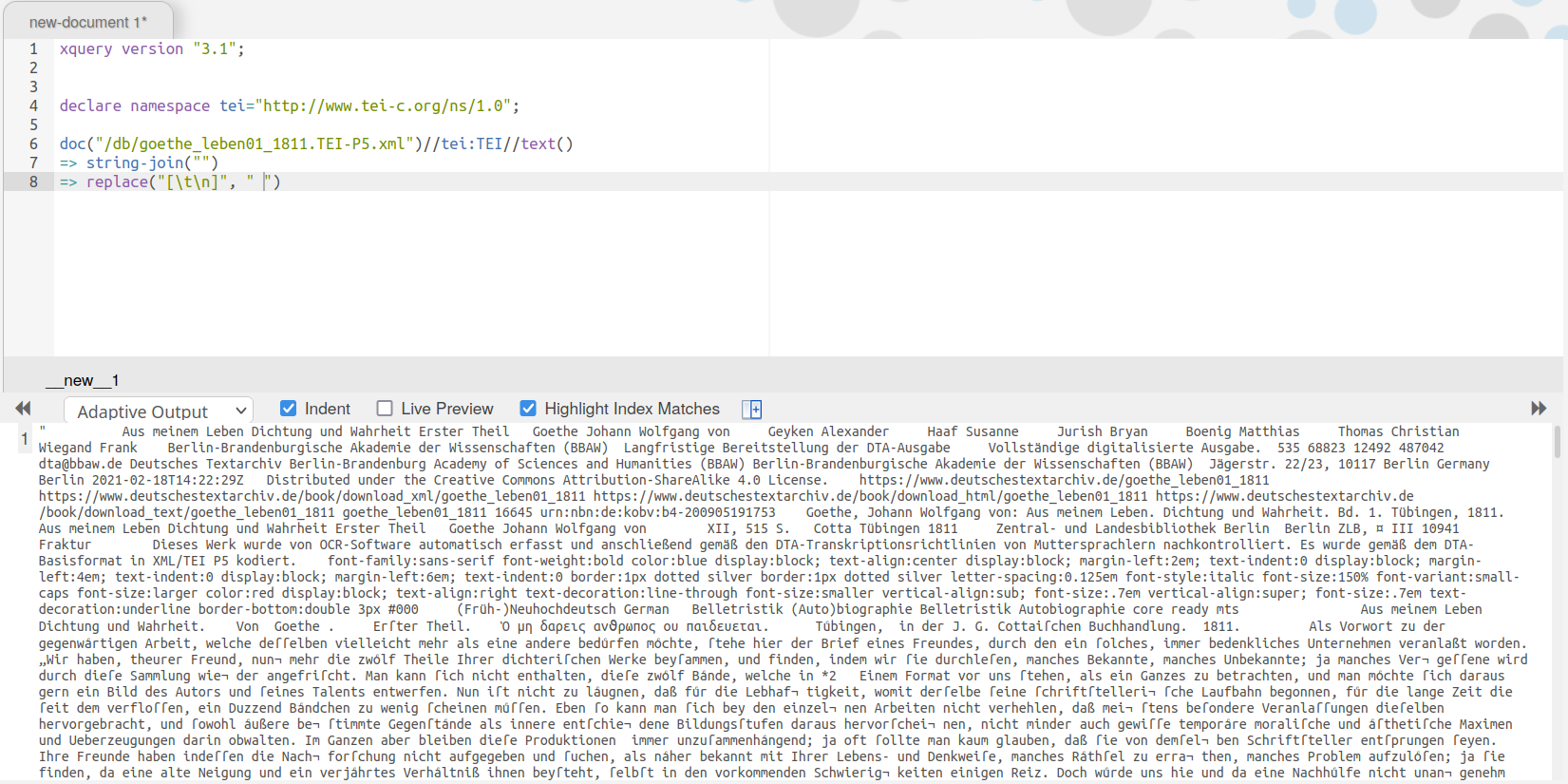[BUG] Long lines in output area not wrapped · Issue #326 · eXist-db/eXide · GitHub