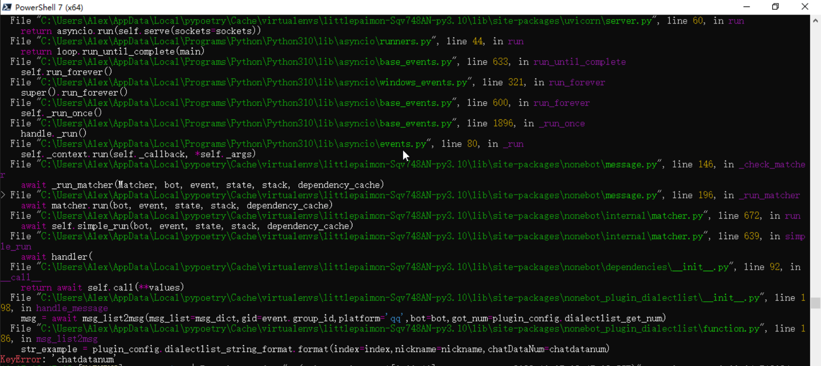 插件加载成功,指令无法使用(extra:话痨和话唠的区别?) · Issue #10 · ChenXu233/nonebot_plugin_dialectlist · GitHub