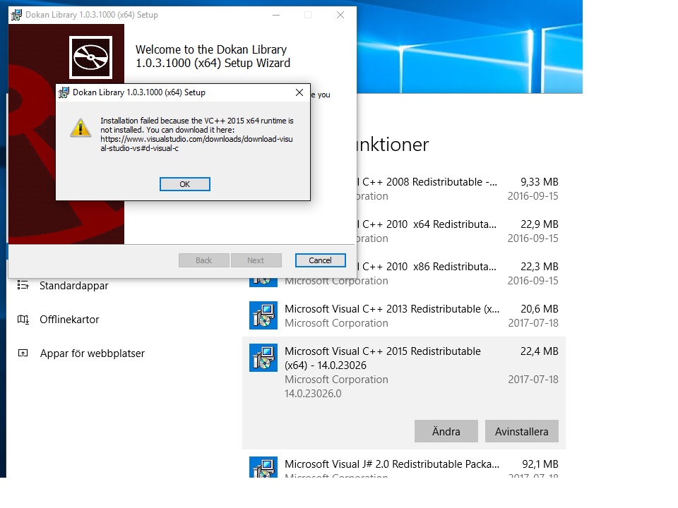 1.0.3 won't install on Windows 10 Pro · Issue #558 · dokan-dev/dokany · GitHub