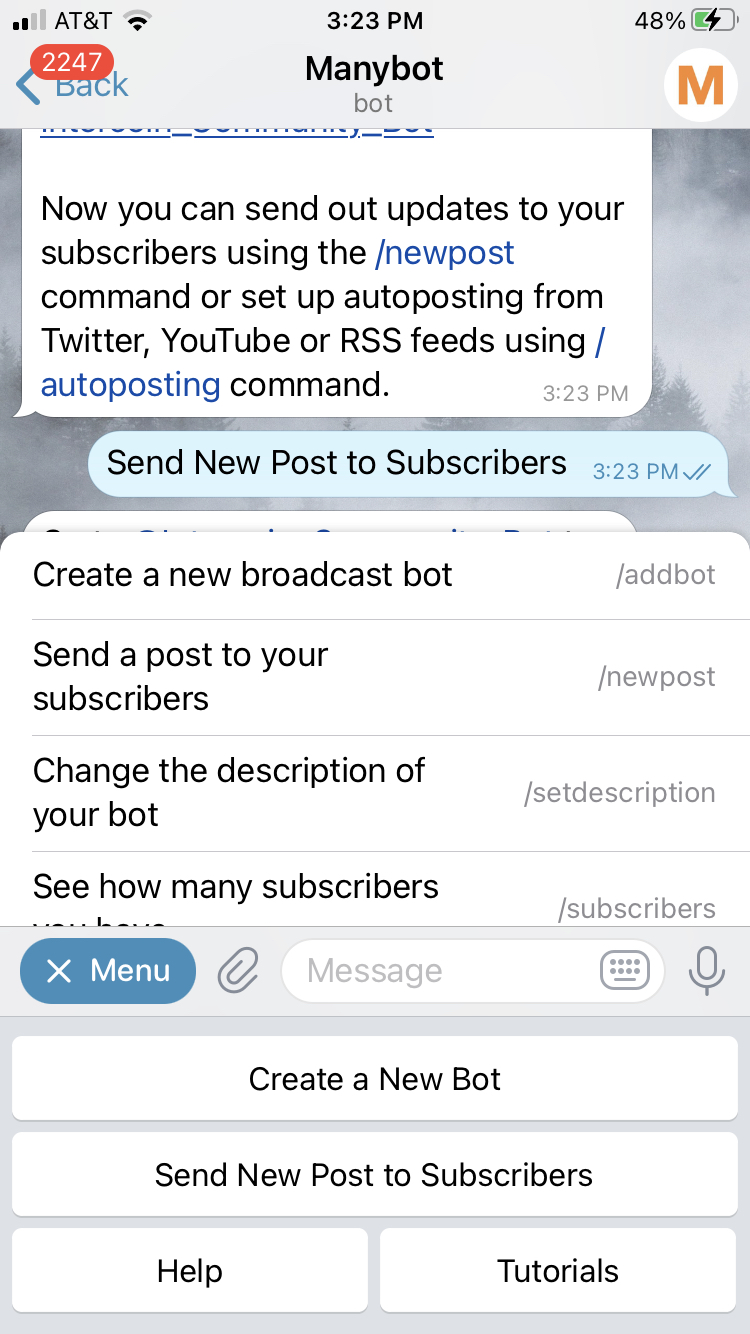 Do We Have Some Sample Examples Of Bot Menu In Telegram Bot · Issue 1262 · Php Telegram Bot
