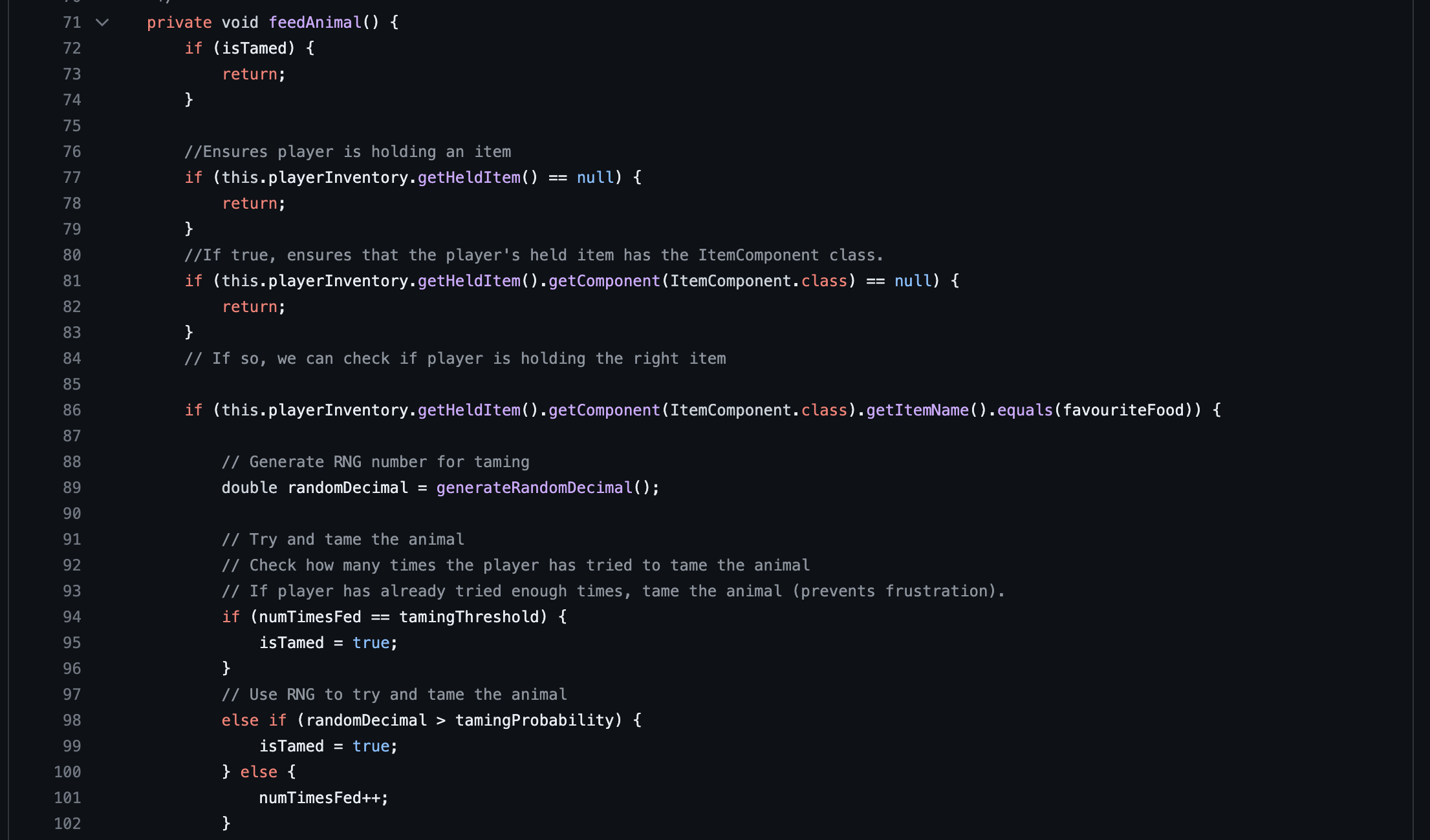 Duplicated code in Tamable Component · Issue #355 · UQcsse3200/2023-studio-1 · GitHub