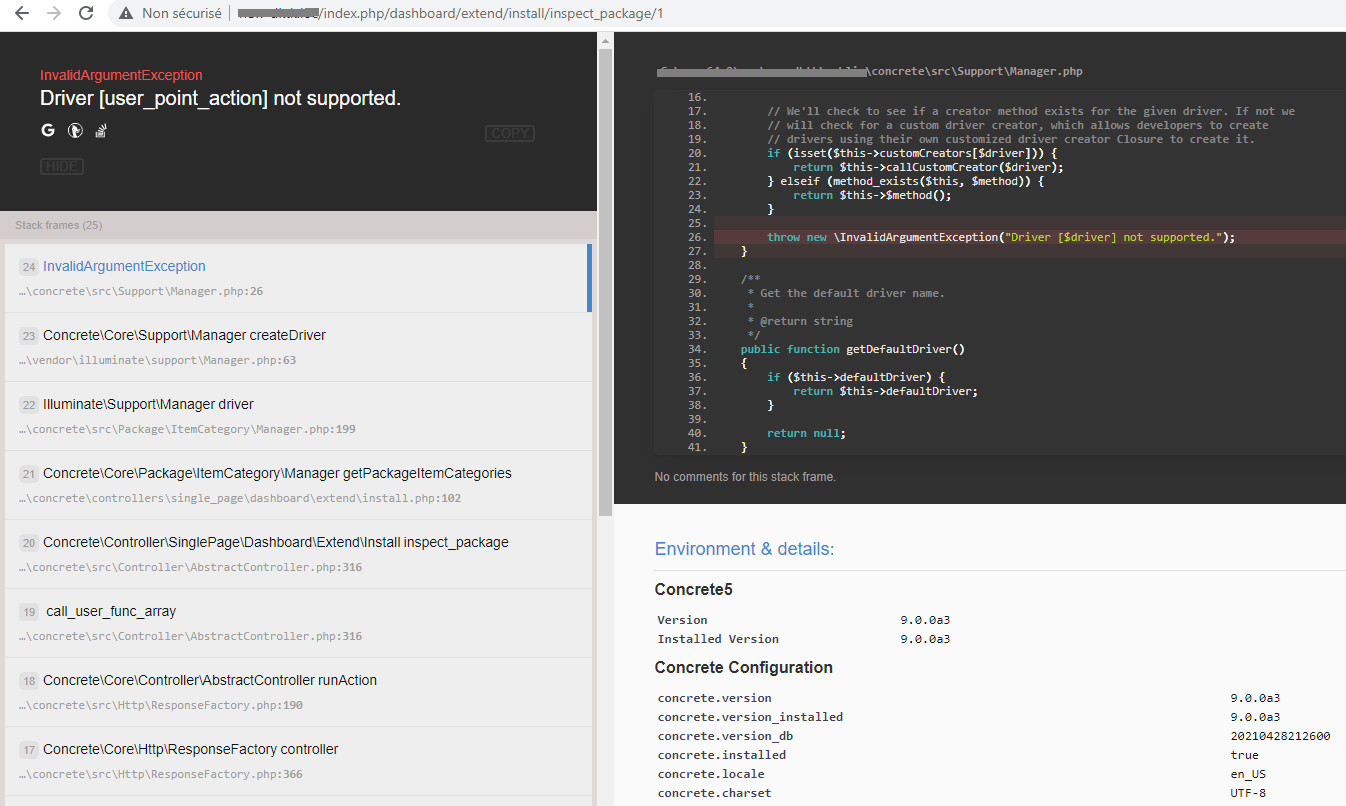 [v9] Issue on package inspect page · Issue #9471 · concretecms/concretecms · GitHub