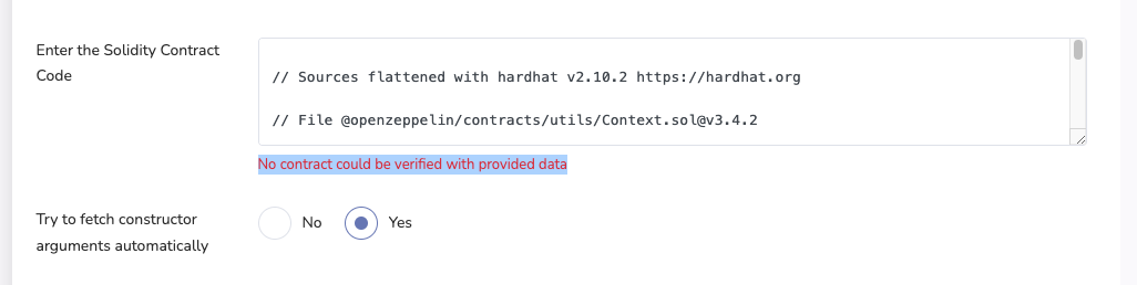 No Contract could be verified with provided Data Error while verify Contract Code · Issue #6323 ...
