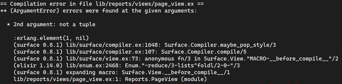 Compilation Error during migration to 0.8.1 · Issue #650 · surface-ui/surface · GitHub