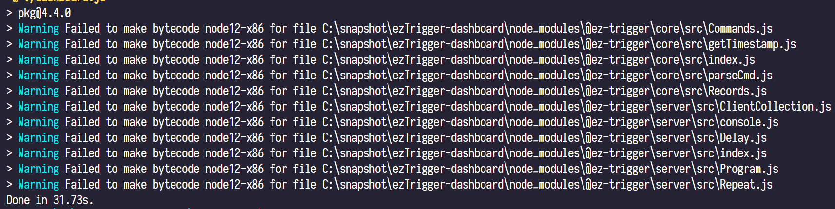 flag `--options r=esm` changed the behavior of packaging. · Issue #727 · vercel/pkg · GitHub