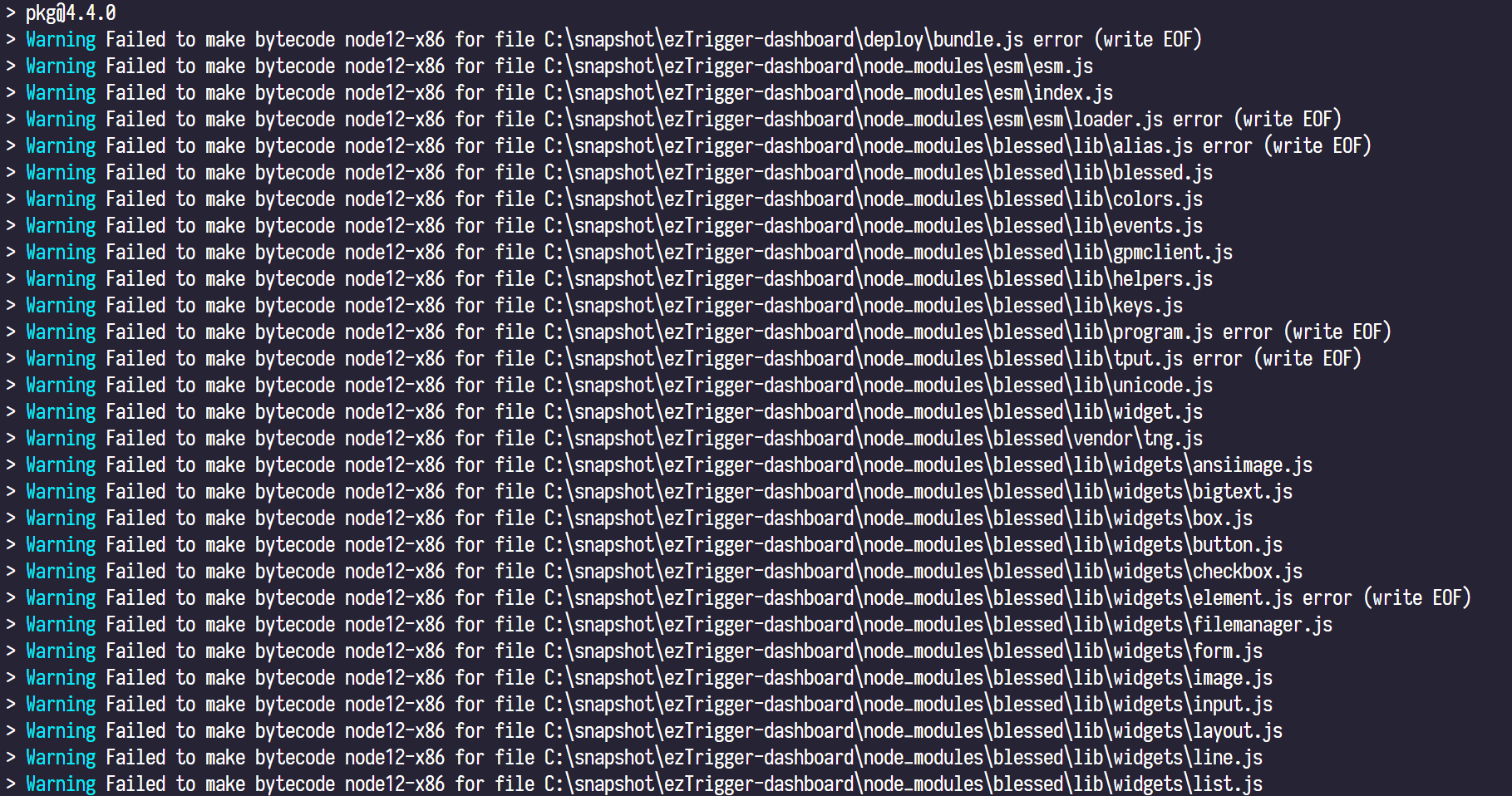flag `--options r=esm` changed the behavior of packaging. · Issue #727 · vercel/pkg · GitHub