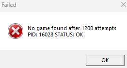 No Game found after 1200 attempts / PID: 16028 STATUS: Ok · Issue #229 ...