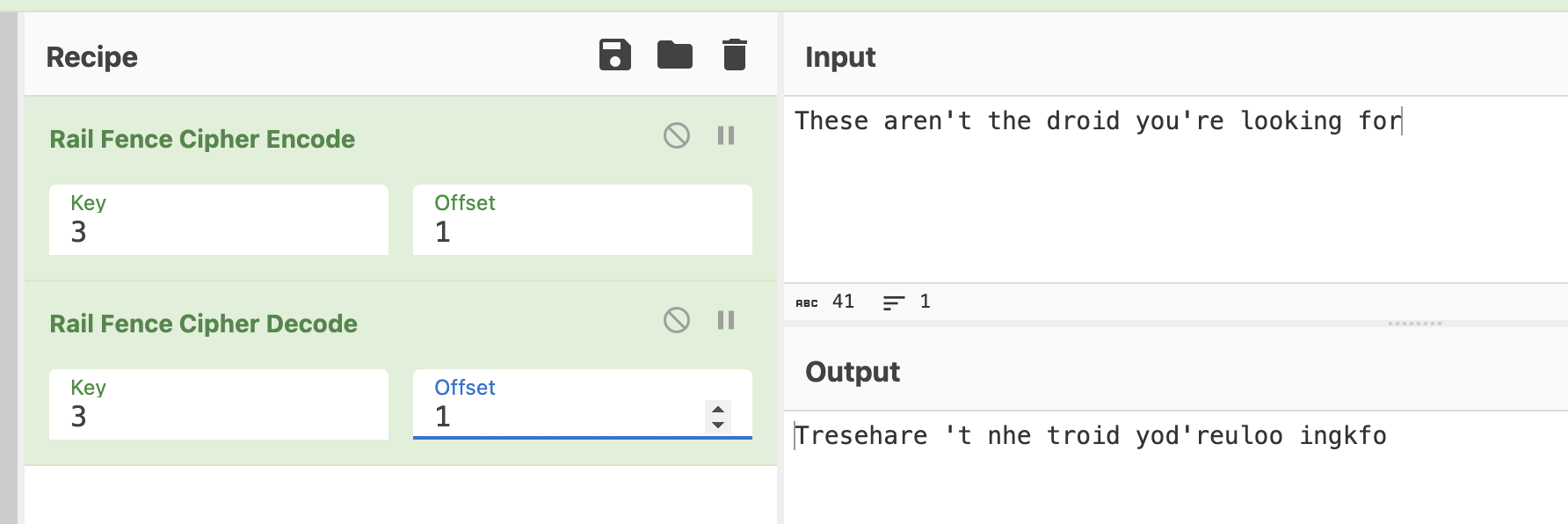 Bug Report Someone Trimmed The Rail Fence · Issue 1589 · Gchqcyberchef · Github