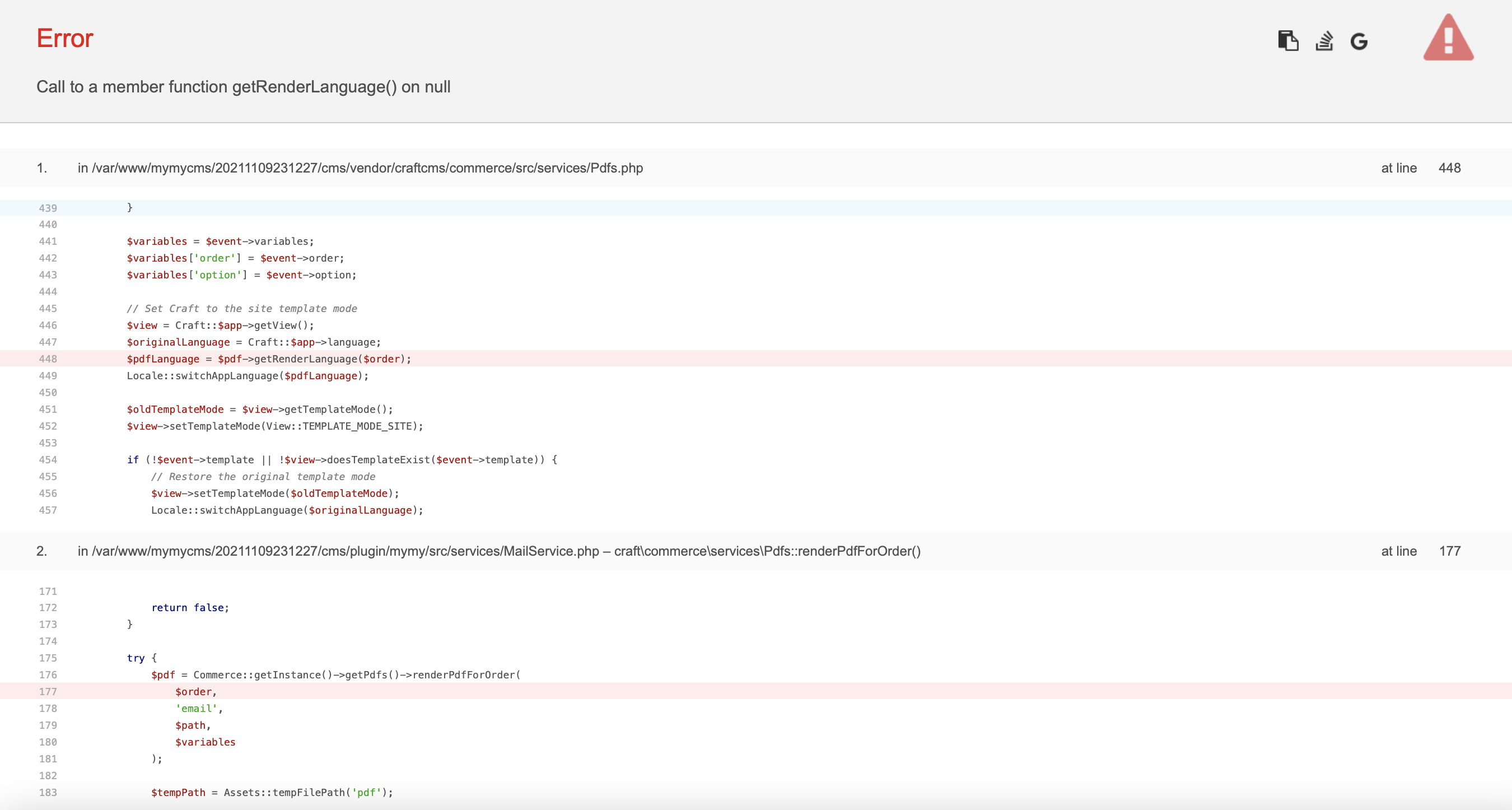 Error in Pdfs service class when rendering a PDF · Issue #2605 · craftcms/commerce · GitHub