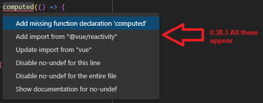 0.38.4 import hinting no longer works · Issue #1557 · vuejs/language-tools · GitHub