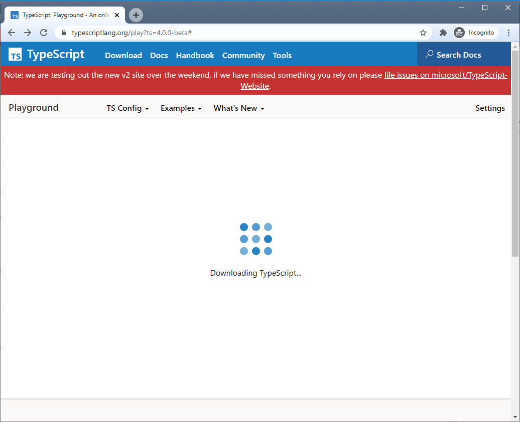 Playground: Page becomes unusable after going to info about TS Configs · Issue #715 · microsoft ...