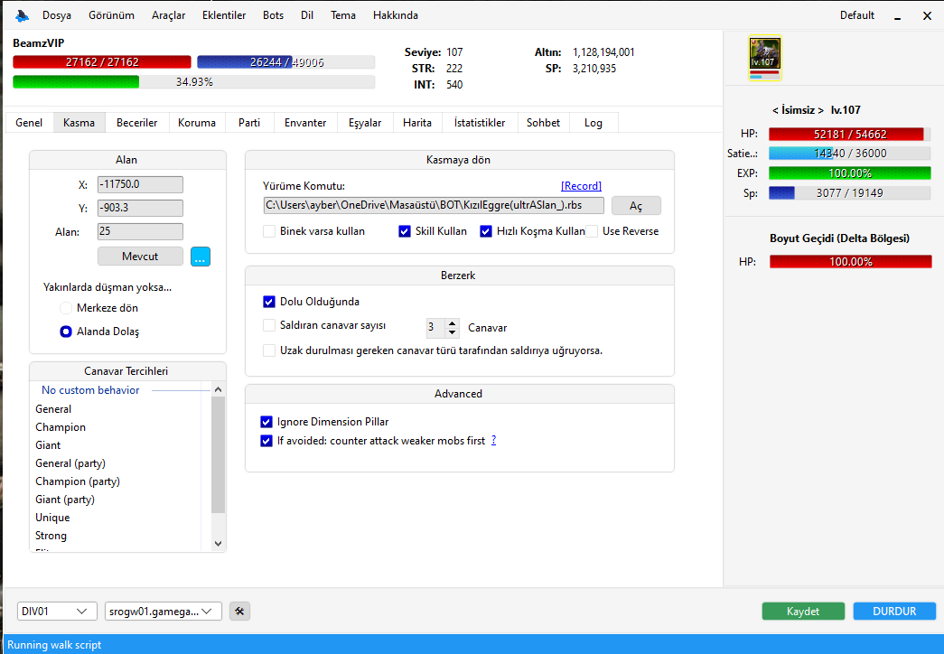 ŞEHİRDE HIZLI KOŞMA SKİLİNİ BASMIYOR · Issue #665 · SDClowen/RSBot · GitHub