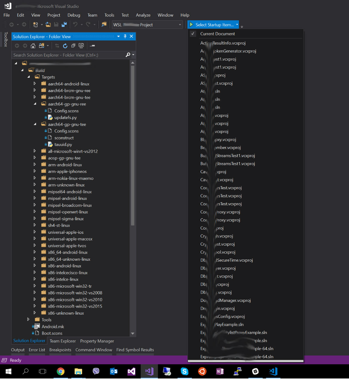 OpenFolder: Impossible to select a binary via Select Startup Item when git is used as a source ...