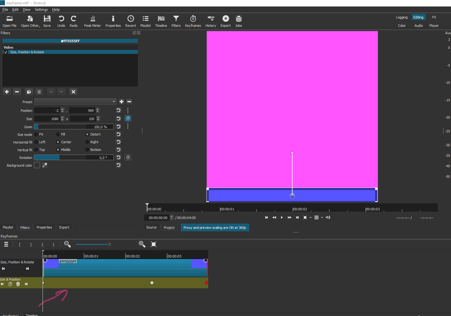 Keyframe graph not shown in Windows 10 · Issue #1000 · mltframework/shotcut · GitHub