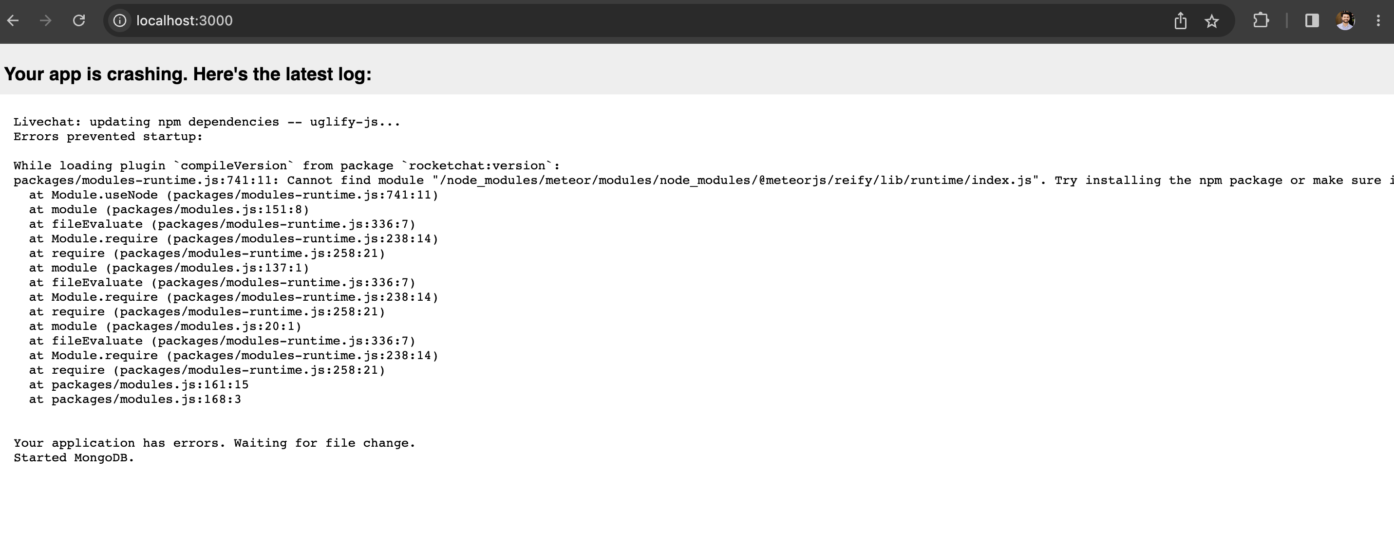 Meteor not starting · Issue #29910 · RocketChat/Rocket.Chat · GitHub