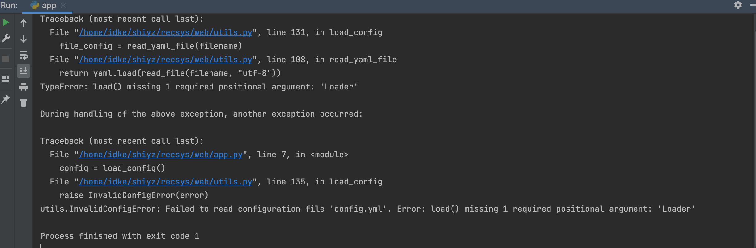 运行app.py时报错 · Issue #4 · lsq960124/Flask-BookRecommend-Mysql · GitHub