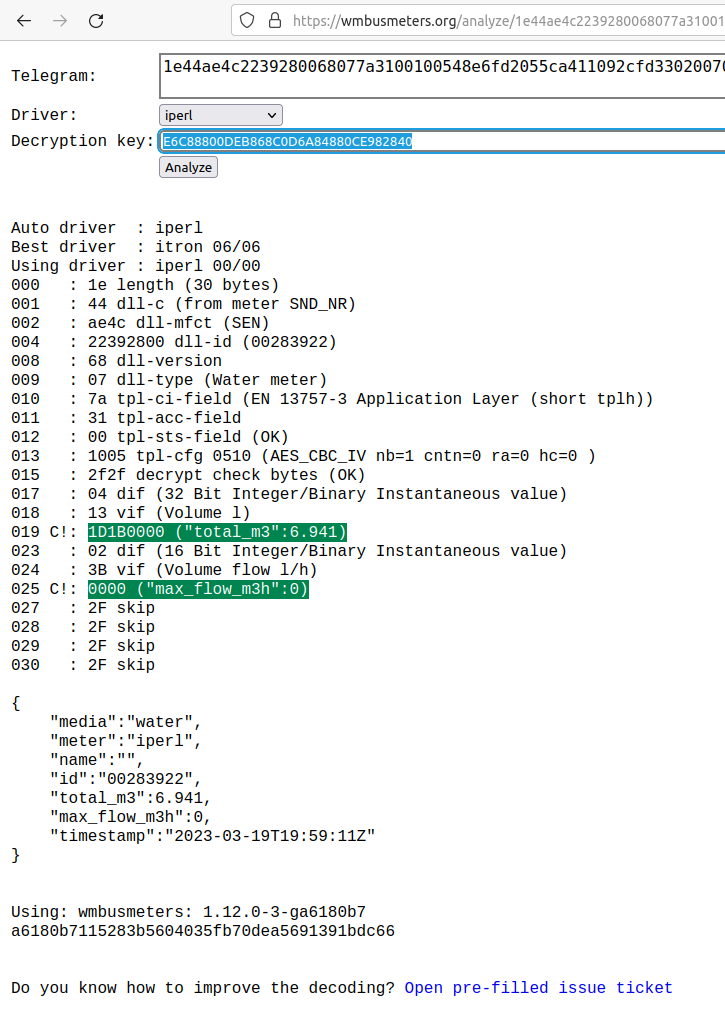 Sensus decryption key · Issue #877 · wmbusmeters/wmbusmeters · GitHub
