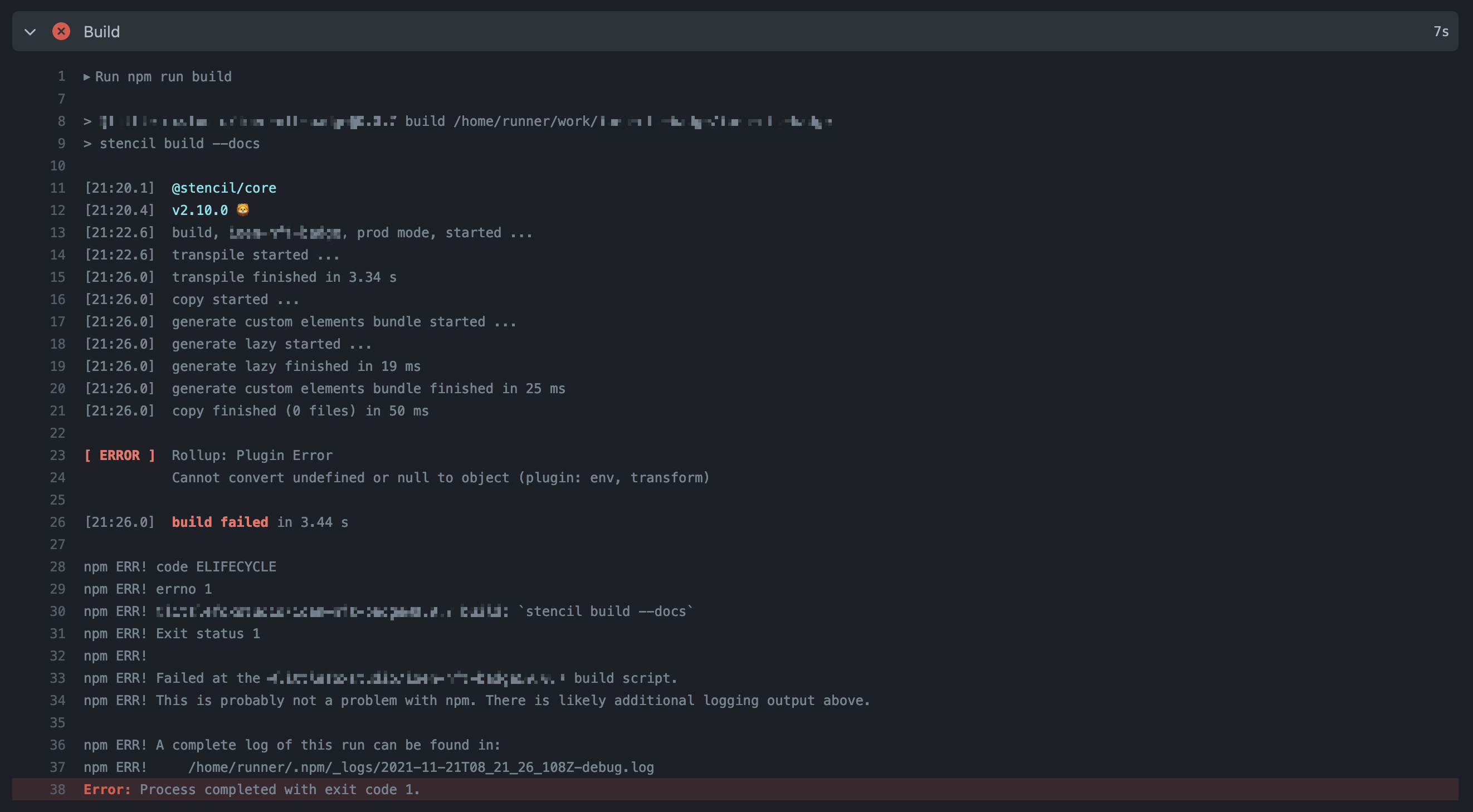 Rollup: Plugin Error : Cannot convert undefined or null to object (plugin: env, transform ...