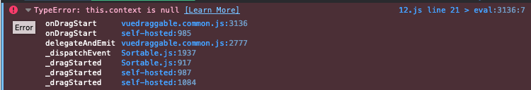 this.context == null because of hitting the edge case · Issue #366 · SortableJS/Vue.Draggable ...