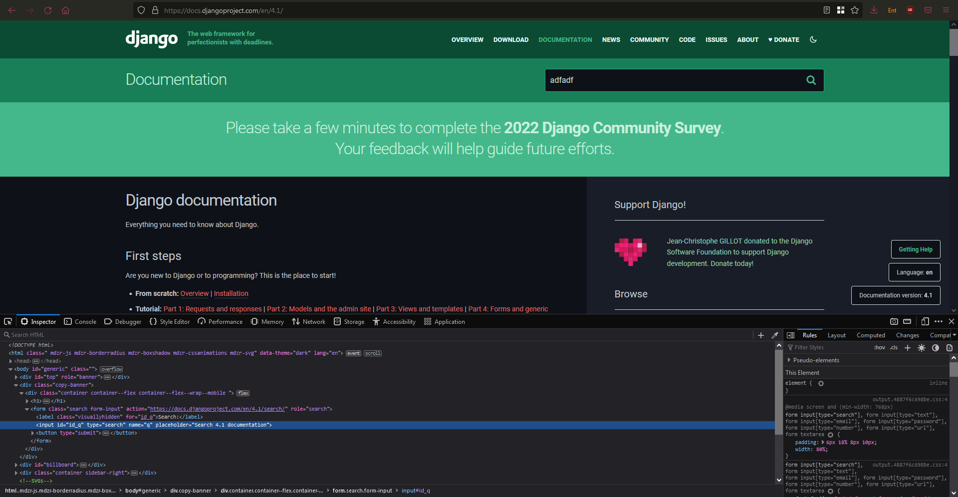 Text too light to read on the documentation pages' search bar in Light Mode. · Issue #1240 ...